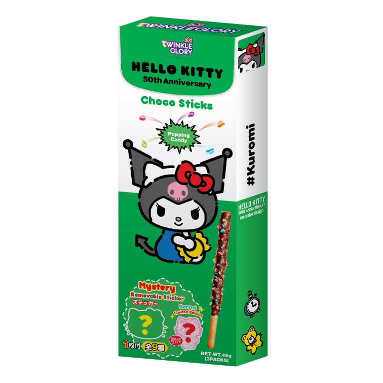 TWINKLE GLORY KUROMI CHOCO STICKS POPPING CANDY - Rockman Pty Ltd